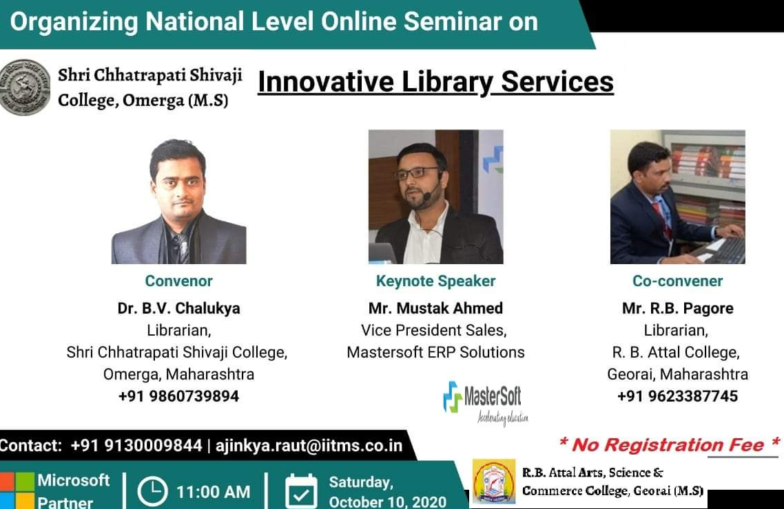 National Level Online Seminar on Innovative Library Services : ICT in ...