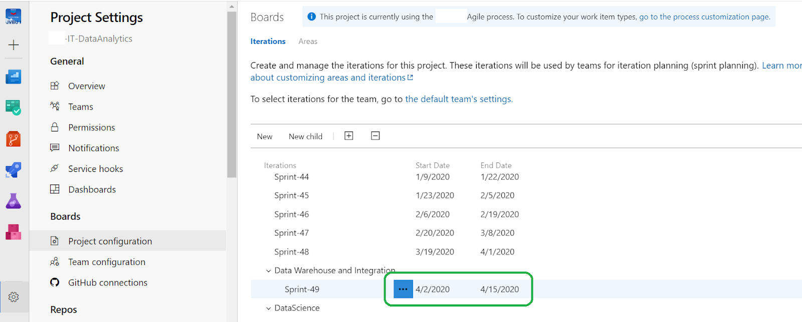 Azure DevOps error message - Iteration cannot be used to create sprint. Azure DevOps error message - Iteration cannot be used to create sprint.