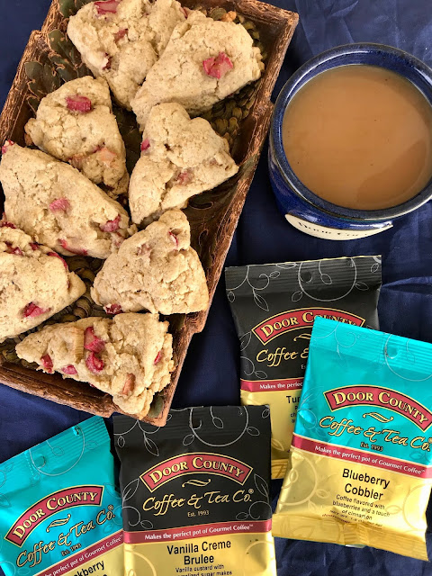 Savory Moments: Whole wheat cardamom rhubarb scones