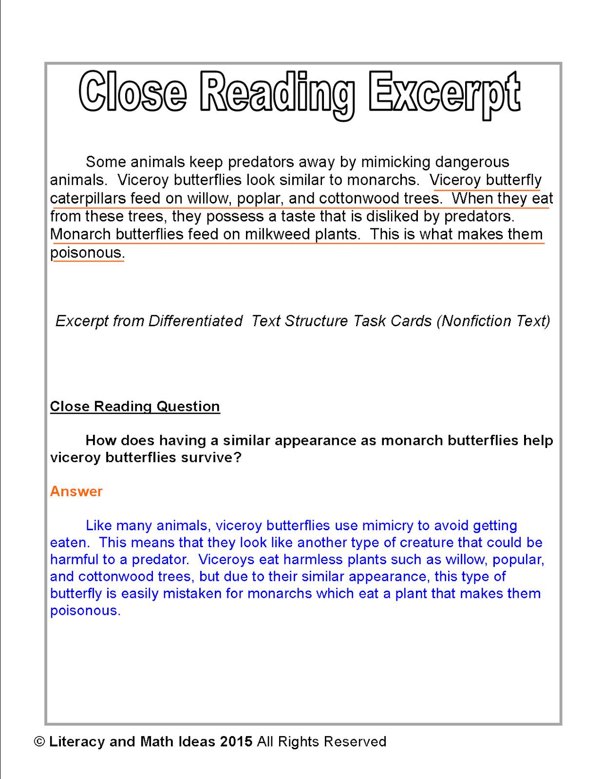 Literacy & Math Ideas: Close Reading Question of the Week ...