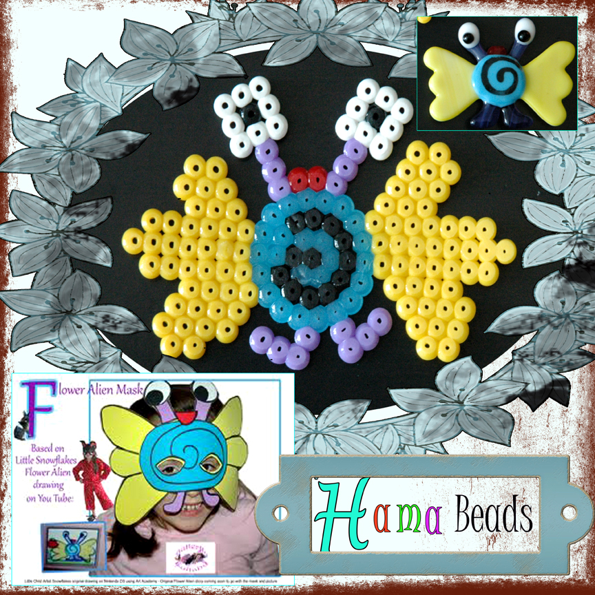 Little Snowflake artist: Flower Alien Hama bead template picture