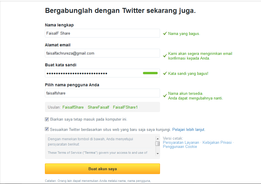 Cara Membuat Akun Twitter Baru - internet tutorial