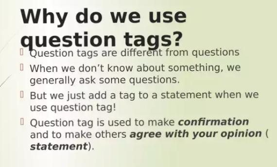 Let's Learn English Grammar: Add a question tag