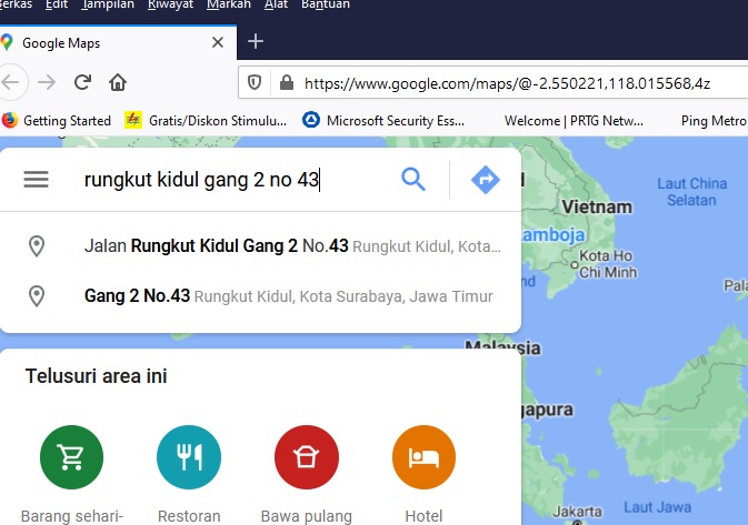 Cara untuk mendapatkan koordinat lokasi menggunakan google maps ...
