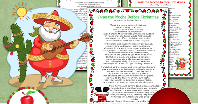 Mommy Maestra: "'Twas the Noche Before Christmas" Free Printable