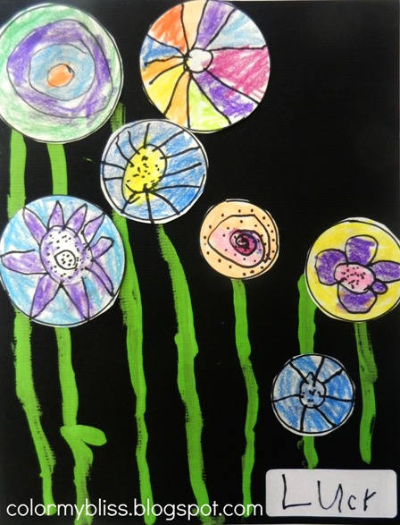 Color My Bliss: Preschool Art: Lollipop Flowers