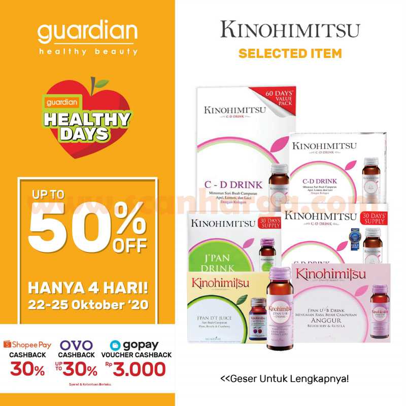 Guardian Promo Kinohimitsu! Diskon up to 50% off untuk selected item ...
