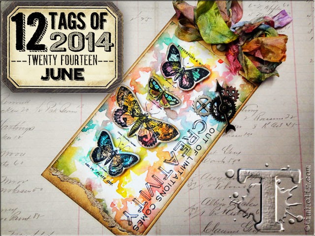 Love Light and Peace: Tim Holtz's JUNE tag... what a blast...