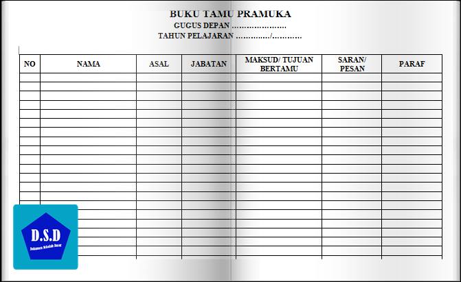 Contoh Format Buku Tamu Pramuka dan Cara Mengisinya - Dokumen Sekolah Dasar