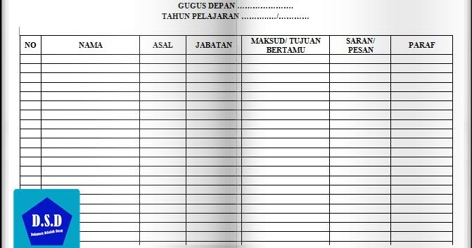 Contoh Format Buku Tamu Pramuka dan Cara Mengisinya - Dokumen Sekolah Dasar