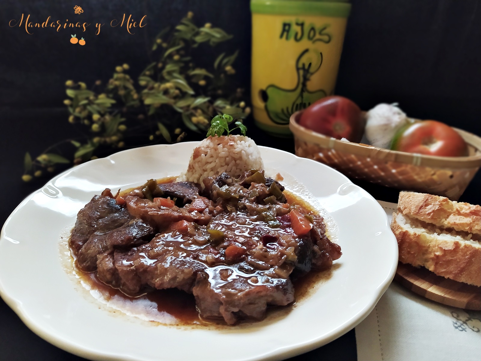 Osobuco guisado con verduras | Mandarinas y miel