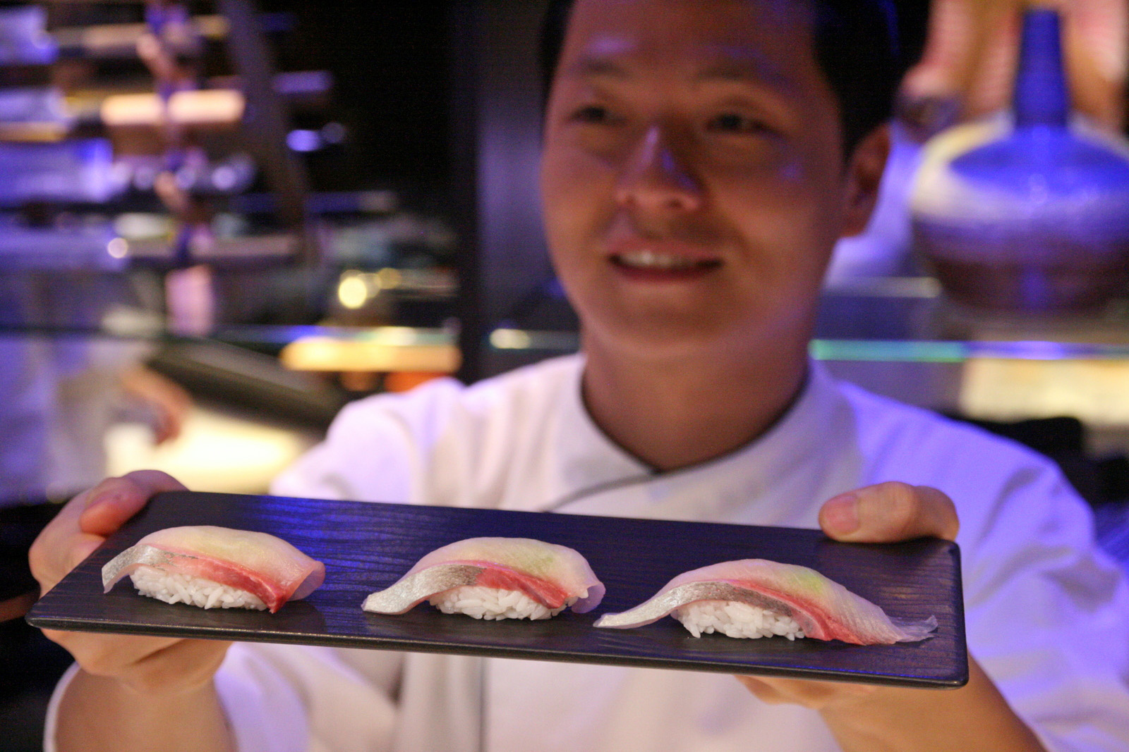 Eating Sushi Sashimi Chef