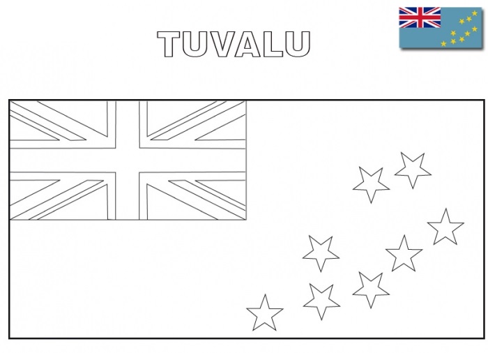 Geography Blog: Tuvalu Flag Colouring Page