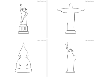 Four Coloring: Free printable Statue coloring pages for kids