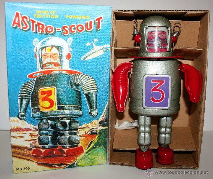 EL DRAGON DORADO: JUGUETE DE LATA LITOGRAFIADA ROBOT ASTRO-SCOUT CON ...