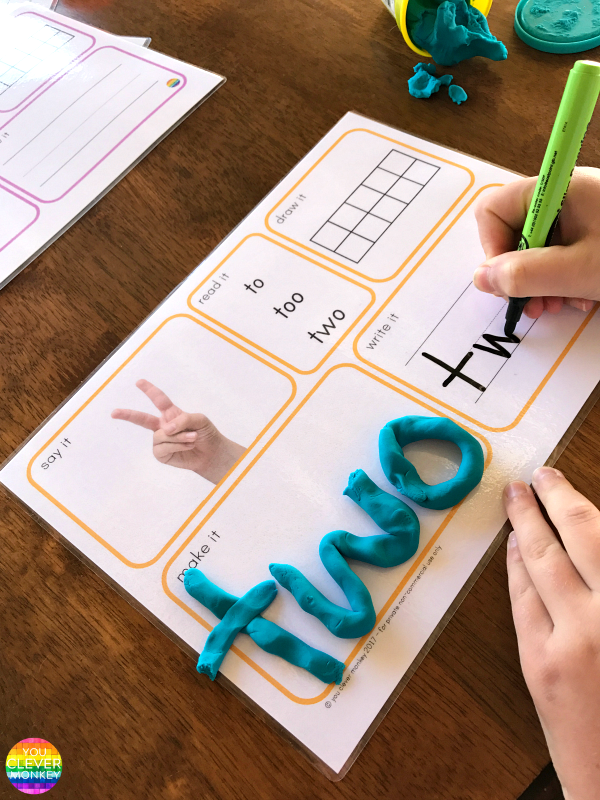 NUMBER SAY IT READ IT DRAW IT MAKE IT WRITE IT MATS | you clever monkey