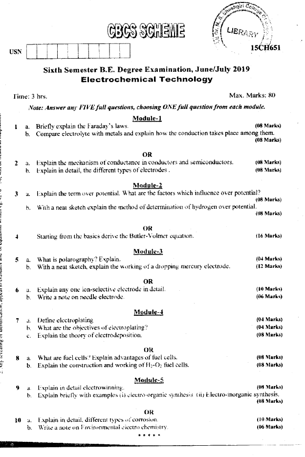 Visvesvaraya Technological University B.E. Chemical Engineering (CBCS) Sixth Semester 15CH651 ...