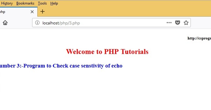 Program to Check case sensitivity of echo ~ CSPrograms4u