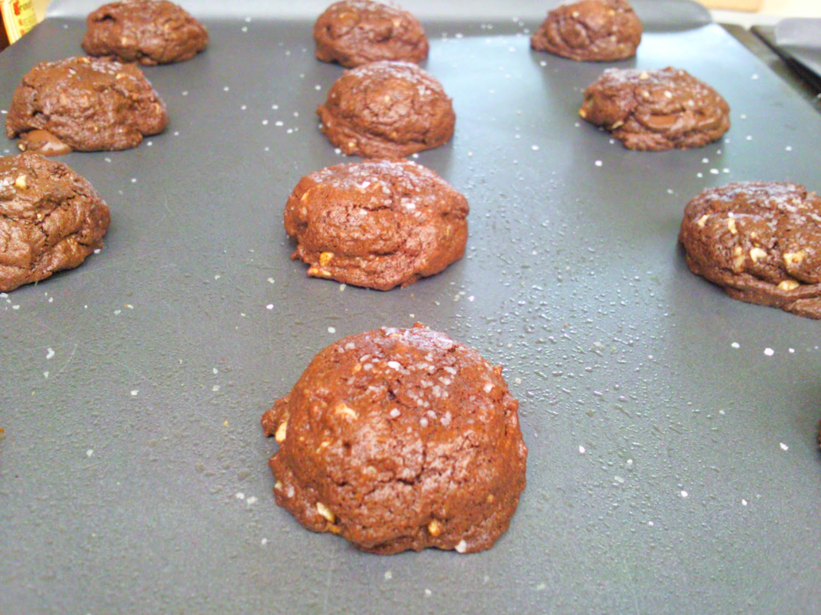 CJ's Kitchen: Ghirardelli Chocolate Truffle Cookies with Sea Salt