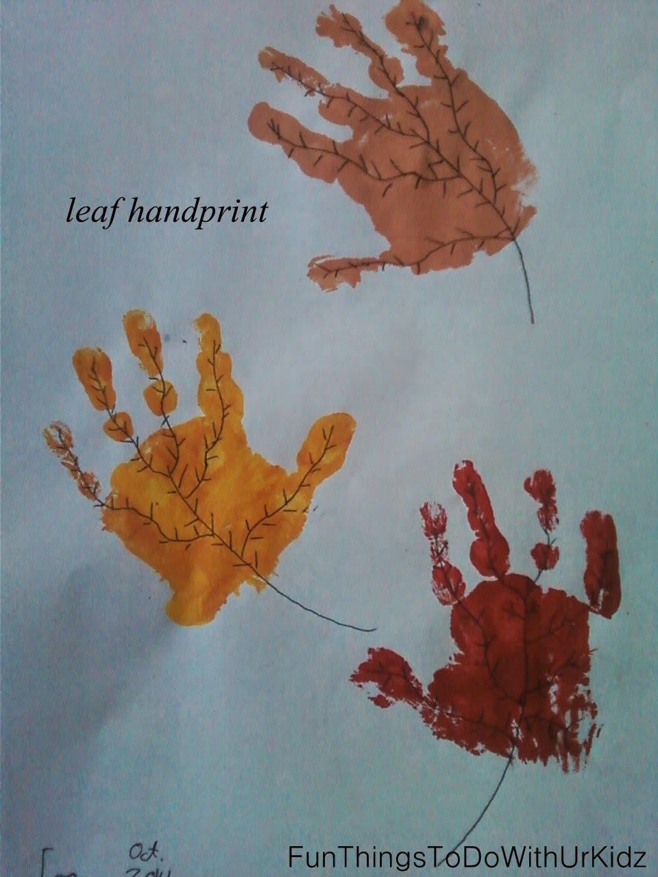 leaf handprint