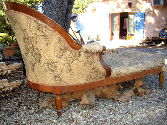 ancienne méridienne noyer d'époque XIXeme banquette fauteuil empire ...