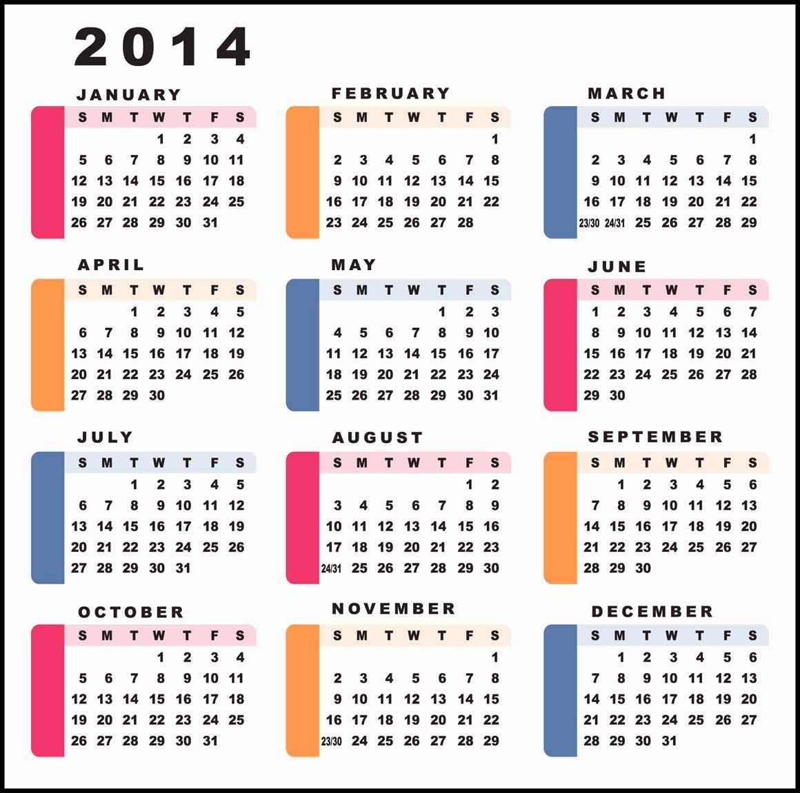 Navidad: Calendario 2.014