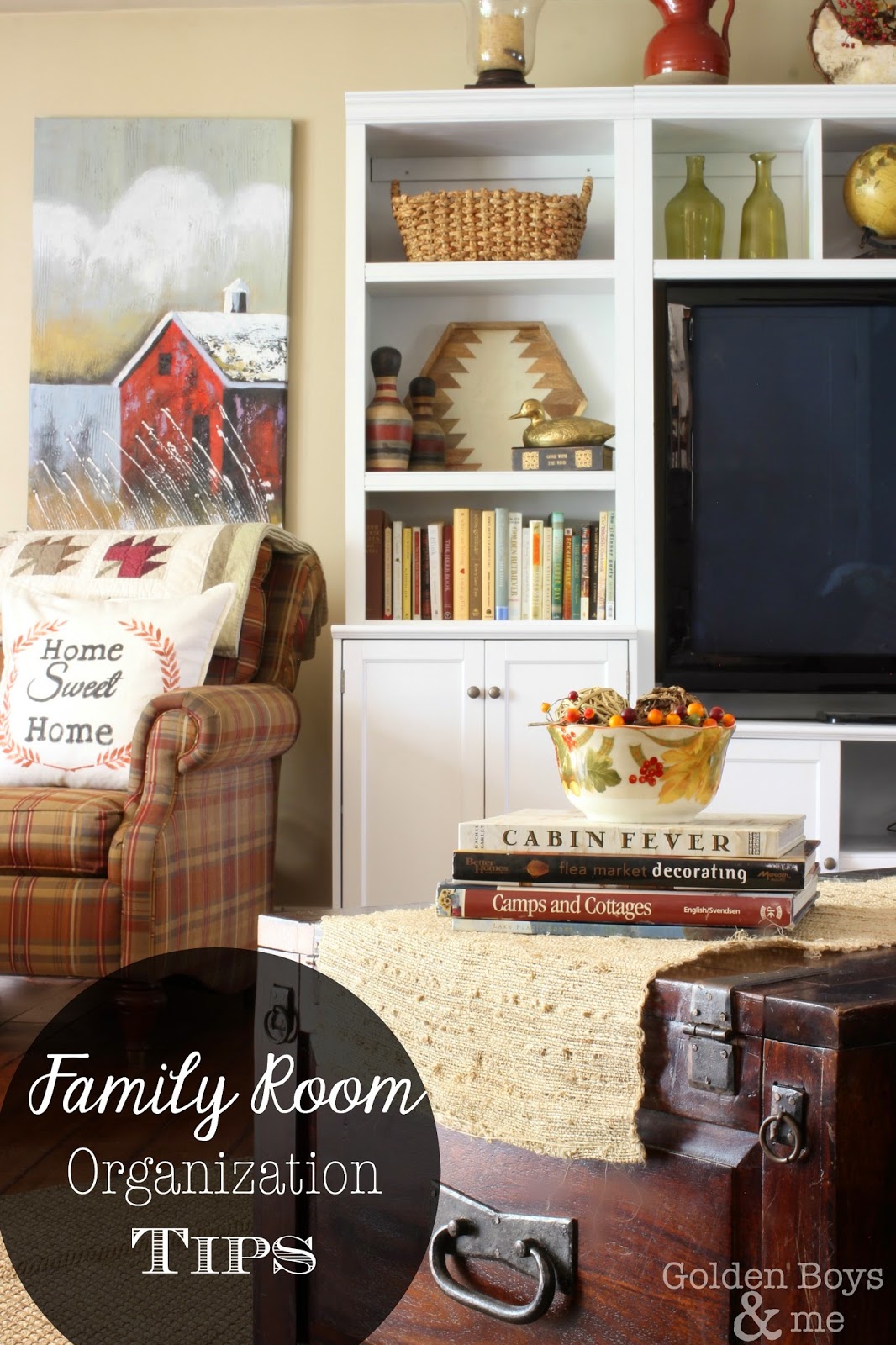 Family/Living Room Storage & Organization | Golden Boys & Me
