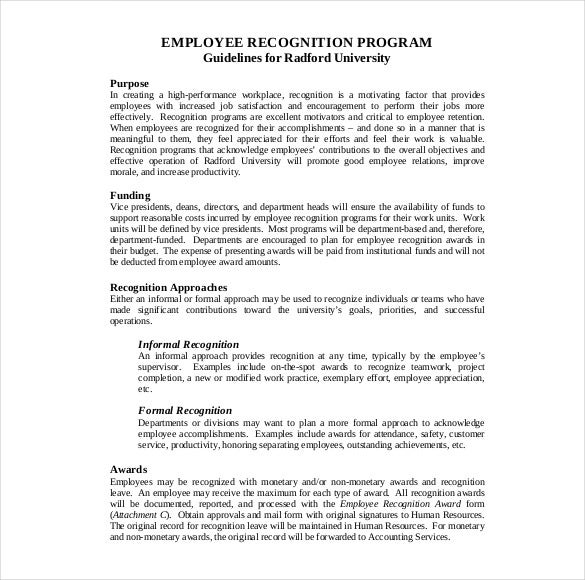 Sample Recognition Awards ~ Certificate Letter