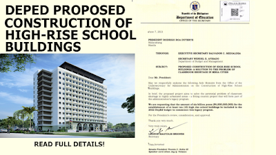DepEd Secretary Briones proposed construction of high-rise school ...