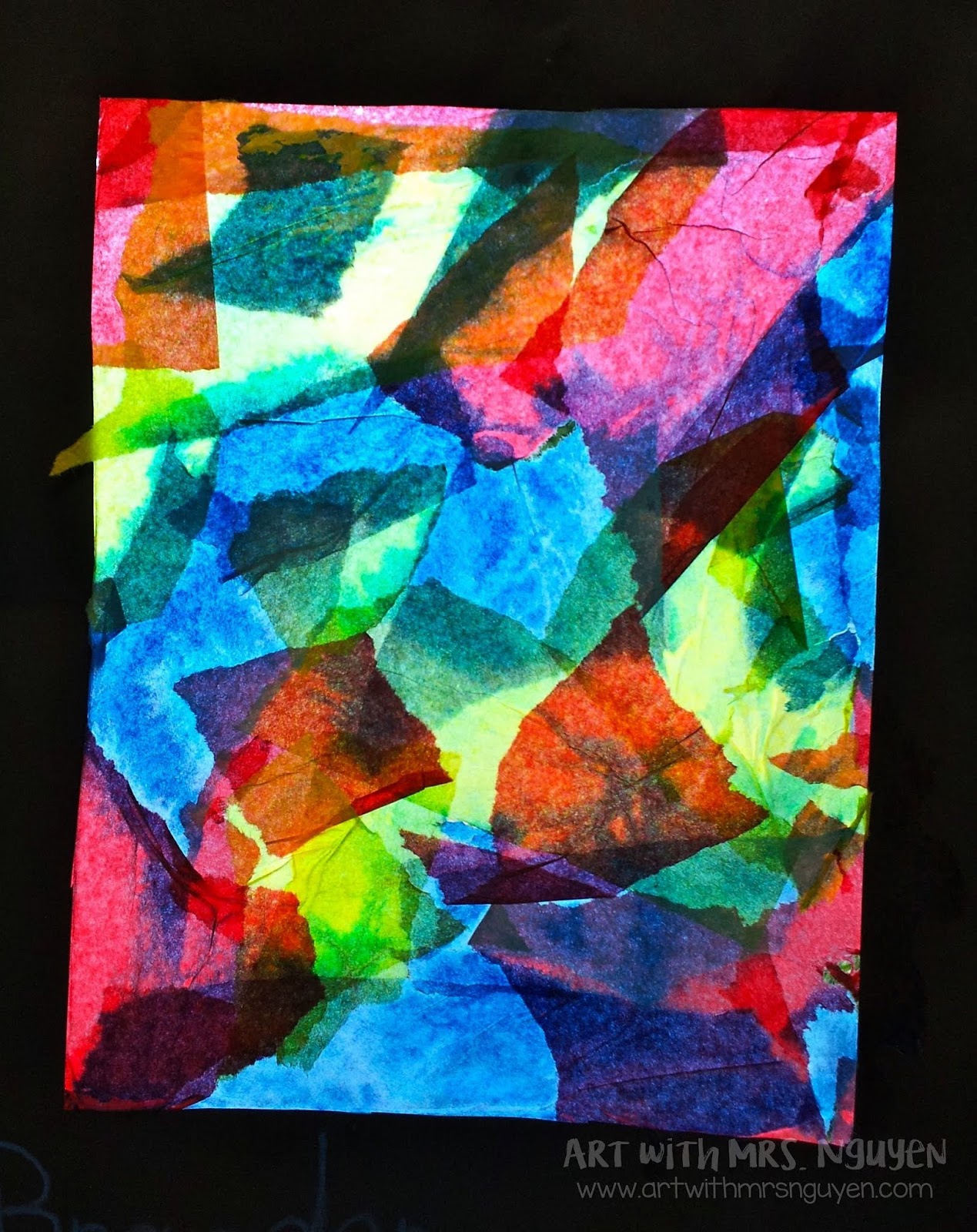 Delaunay Tissue Paper Collage (1st) | Art with Mrs. Nguyen