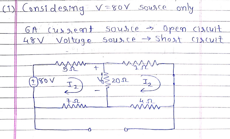 Explain superposition theorem and use the principle of superposition to find the voltage Vo in ...