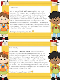 Kindergarten Lifestyle: Family and Friends Board Freebie
