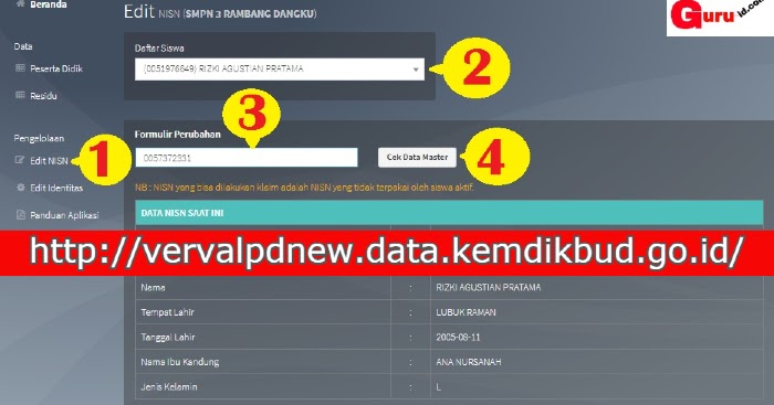Cara Edit NISN dan Identitas Siswa di Verval PD terbaru 2019 - Info ...