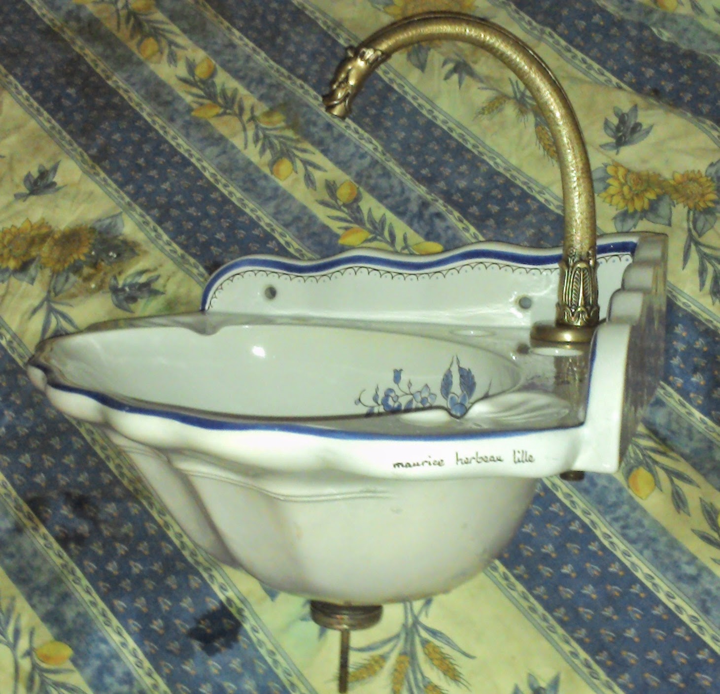 ancien lave main Herbau Lille, lavabo décor Rouen ANTIQUE FRENCH ...