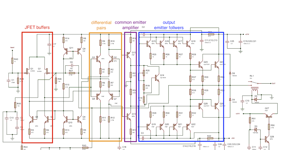 Easy Chip Amplifier: Krell KSA-5 Clone - Review of the Original Schematic