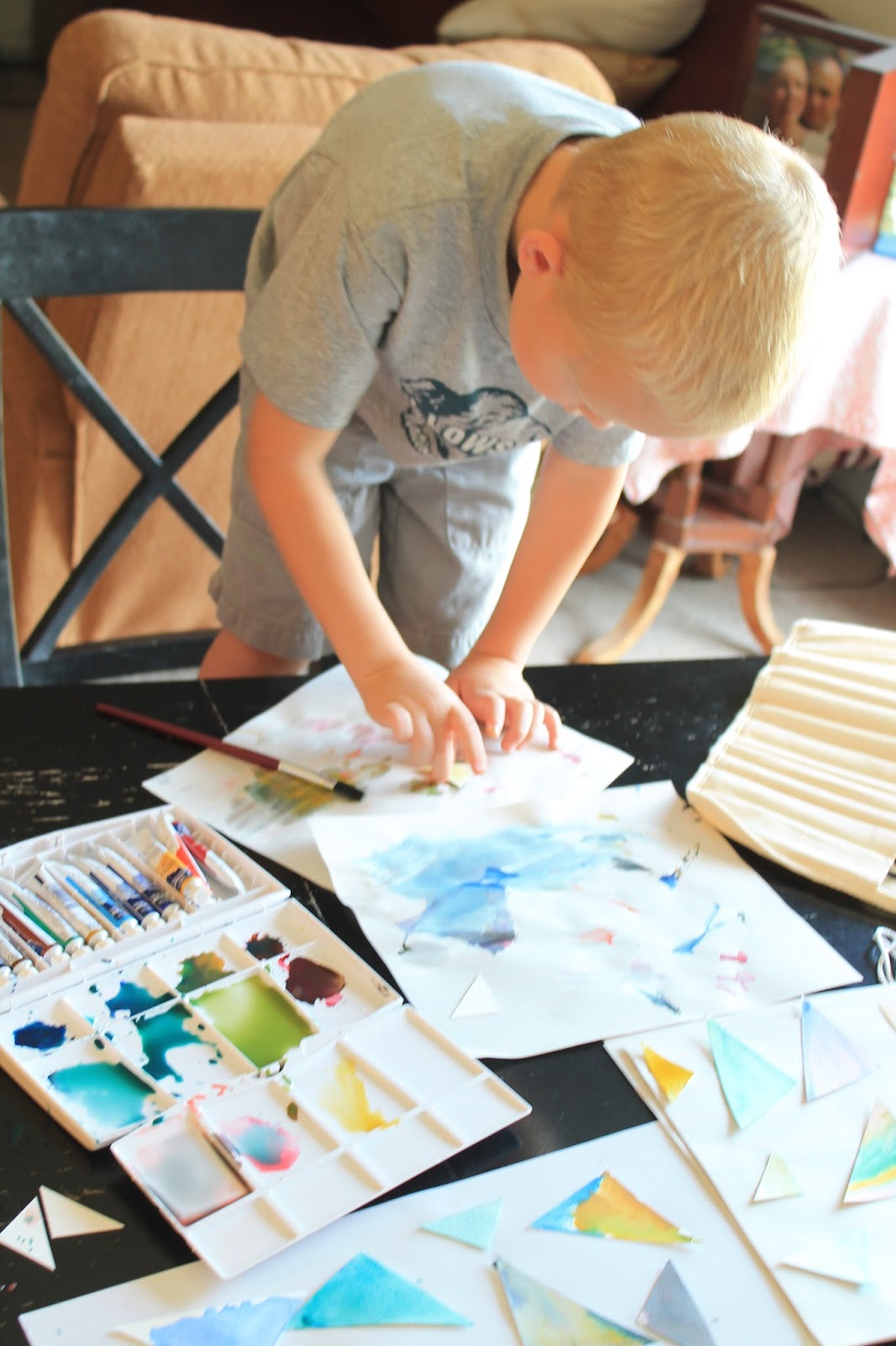 Kid Painted Mats for Frames