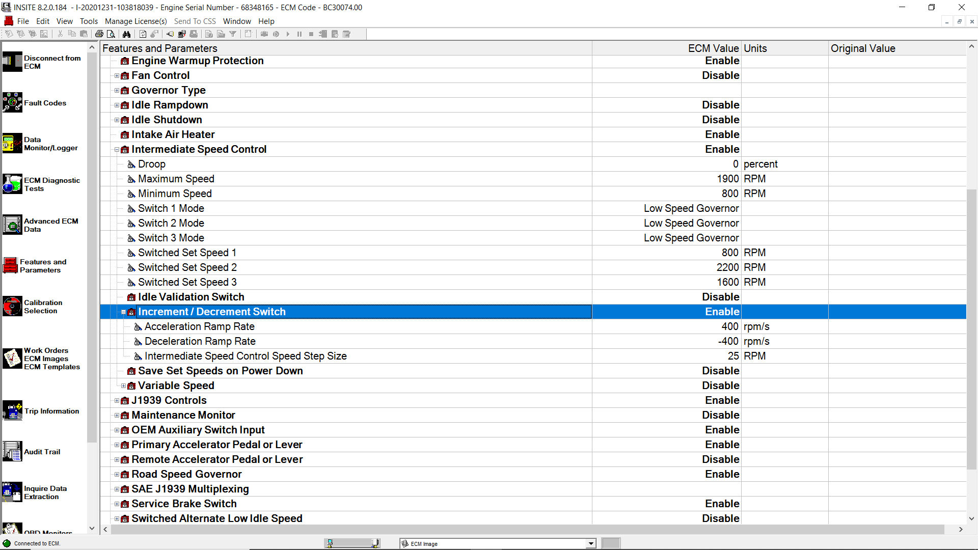 How do i change the cruise control speed on cummins insite software ...