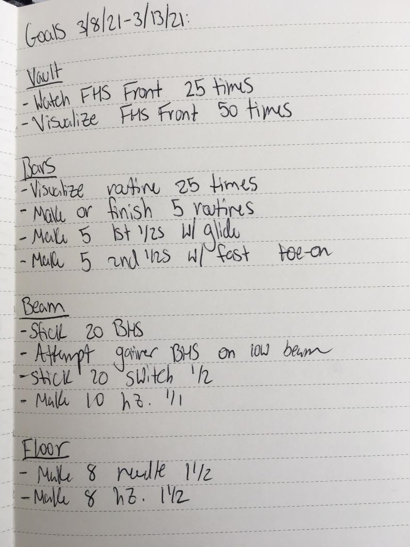 Keeping Goals in Gymnastics