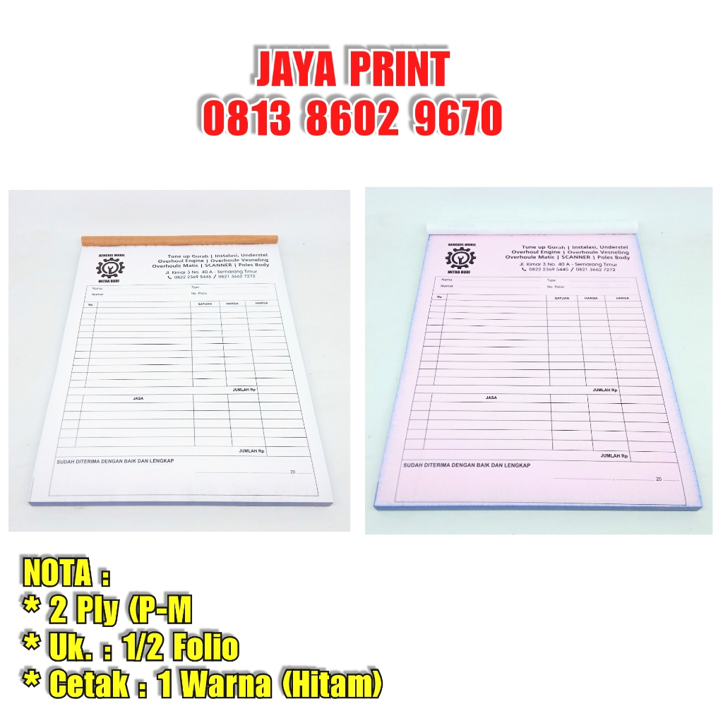 JAYA PRINT: Cetak Nota Ungaran