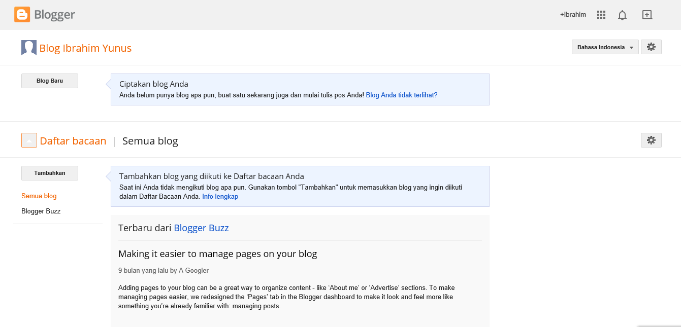 Cara Membuat Blog dengan Blogger | Ibrahim Yunus | Blogger