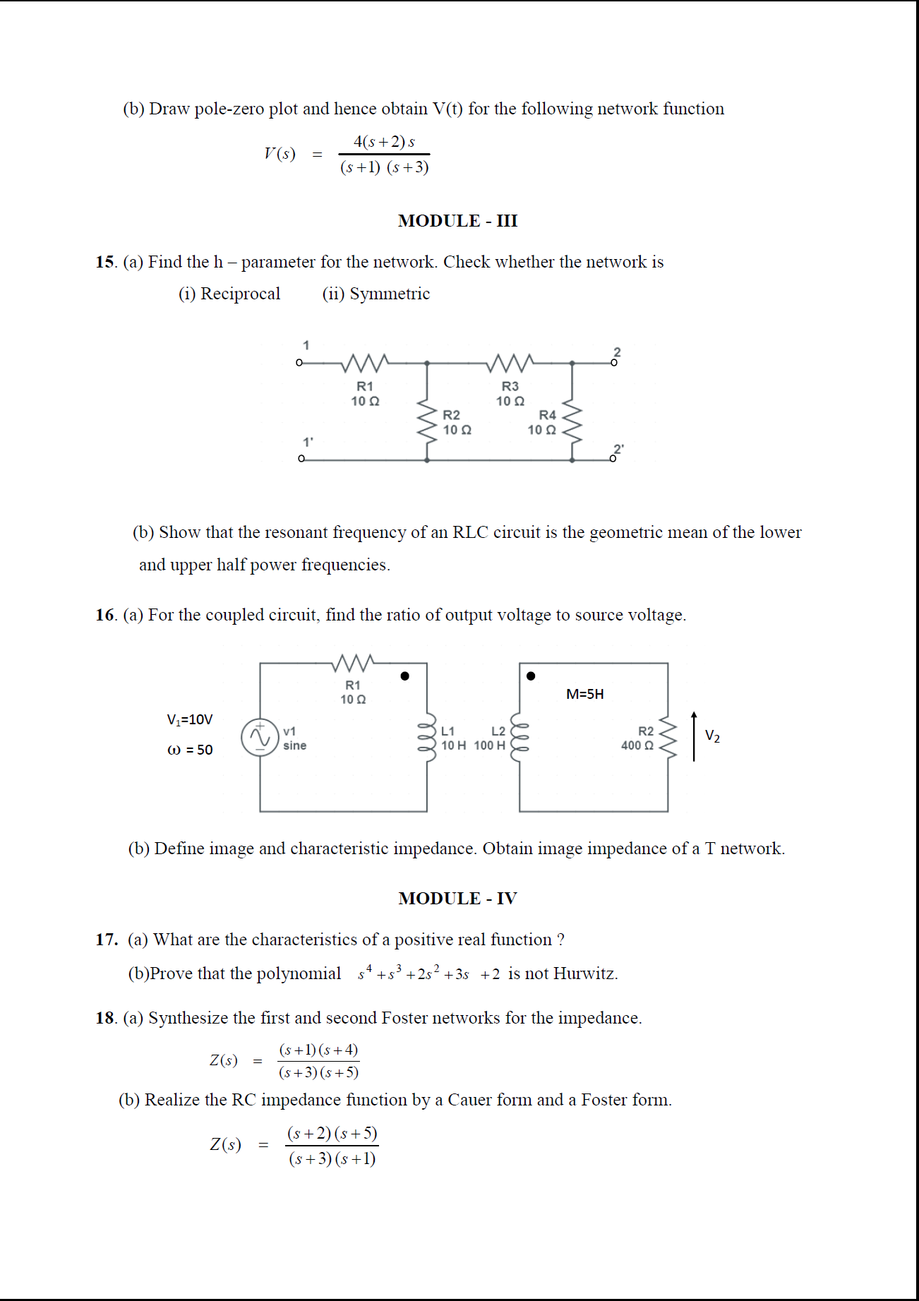 Kerala University B.Tech Network Analysis ( AT ) 2017 Question Paper ...