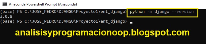 Análisis y Programación: Creación de un entorno virtual Python y de un proyecto Django