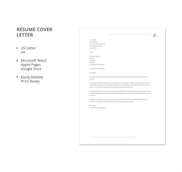 Cover Letter Template Mac ~ Resume Letter