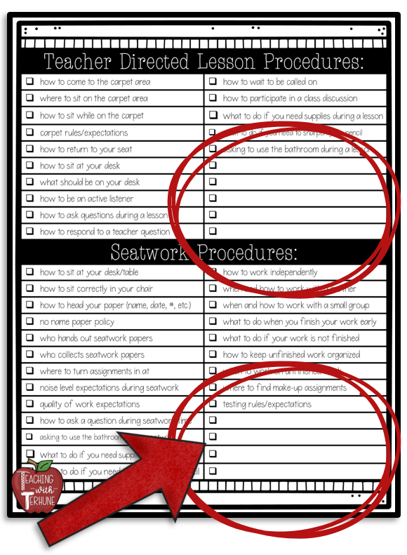 Teaching With Terhune: Back to School Classroom Procedures and Routines ...