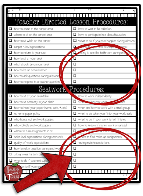 Teaching With Terhune: Back to School Classroom Procedures and Routines ...