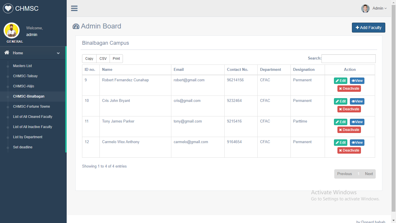 Online Faculty Clearance Management System in php mysql with Source Code | Free Download