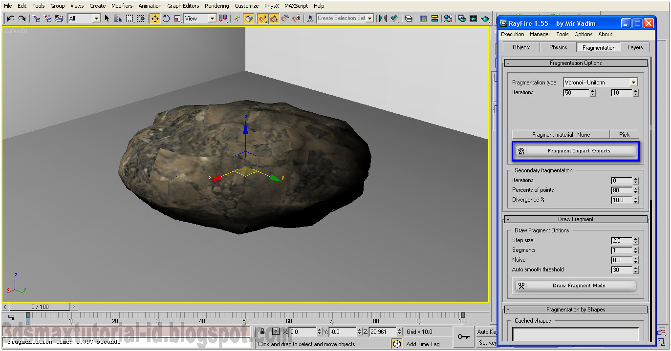 Meledakan Batu Dengan RayFire Bomb (3ds Max Animation Tutorial) ~ 3ds Max Tutorial - id