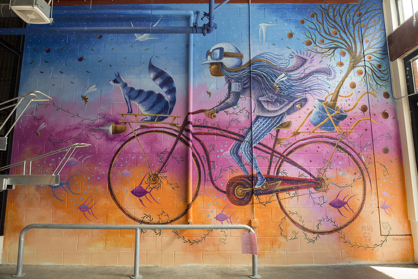 Bike & Ride Mural at Orenco Max Station for TriMet