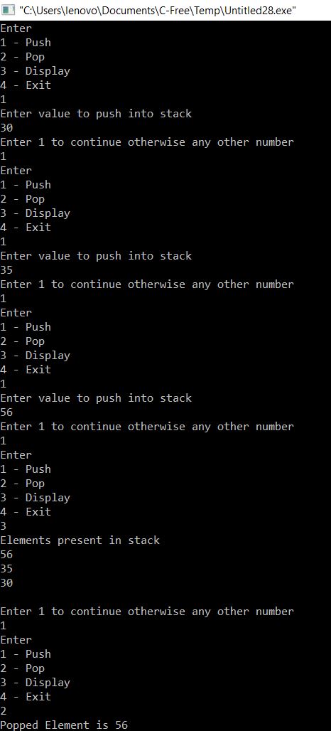 All C Programs: Array Implementation of Stacks