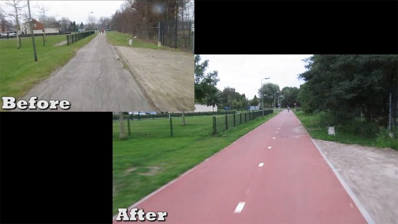 A view from the cycle path: Before and after: more improved cycling ...